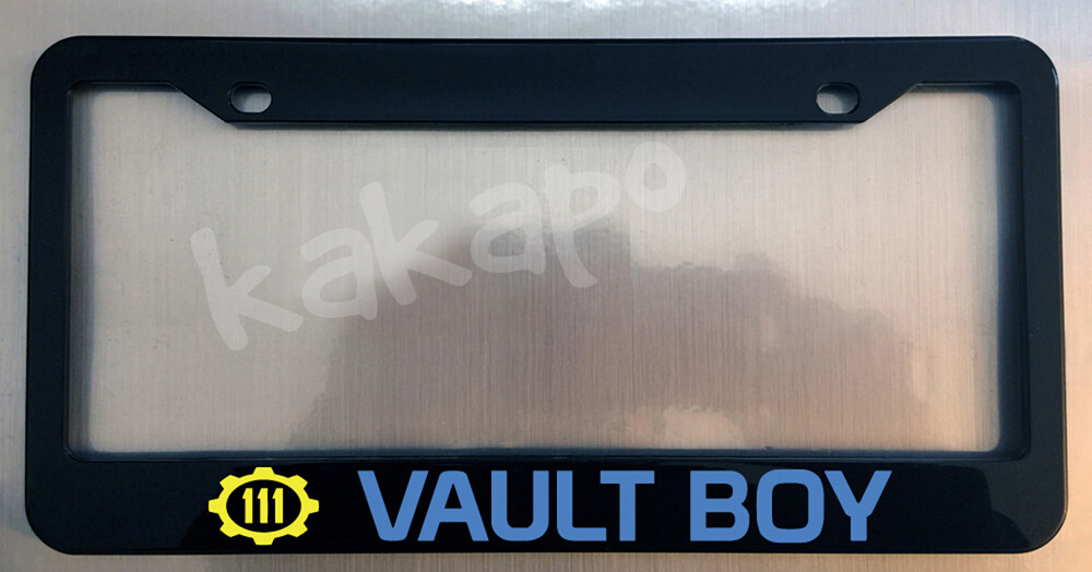 Vault Boy Black License Plate Frame Fallout Fans | eBay