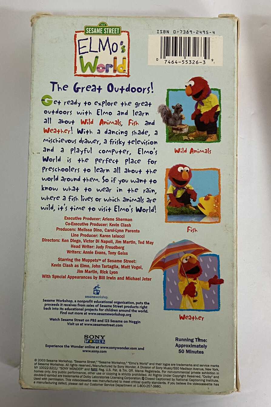 Lot of (3) Elmo’s World VHS Sesame Street Two Hands, Ears & Feet Great ...