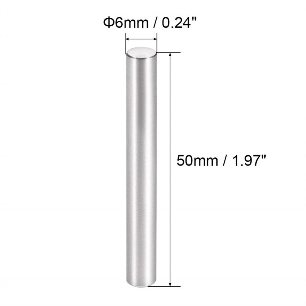 5Pcs Silver Tone Dowel Pin 6mmx50mm Support Shelves Smooth Shelf Pegs ...