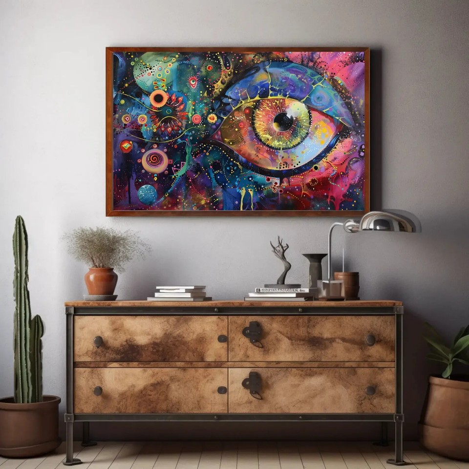 Psychedelic Evil Eye Dreamscape Art: Whimsigoth Decor | Cosmic Gaze by ...
