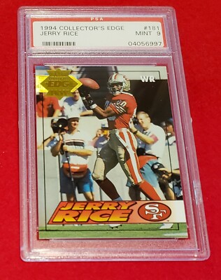 JERRY RICE - 1994 Collector's Edge Football #181 PSA 9 Mint San ...