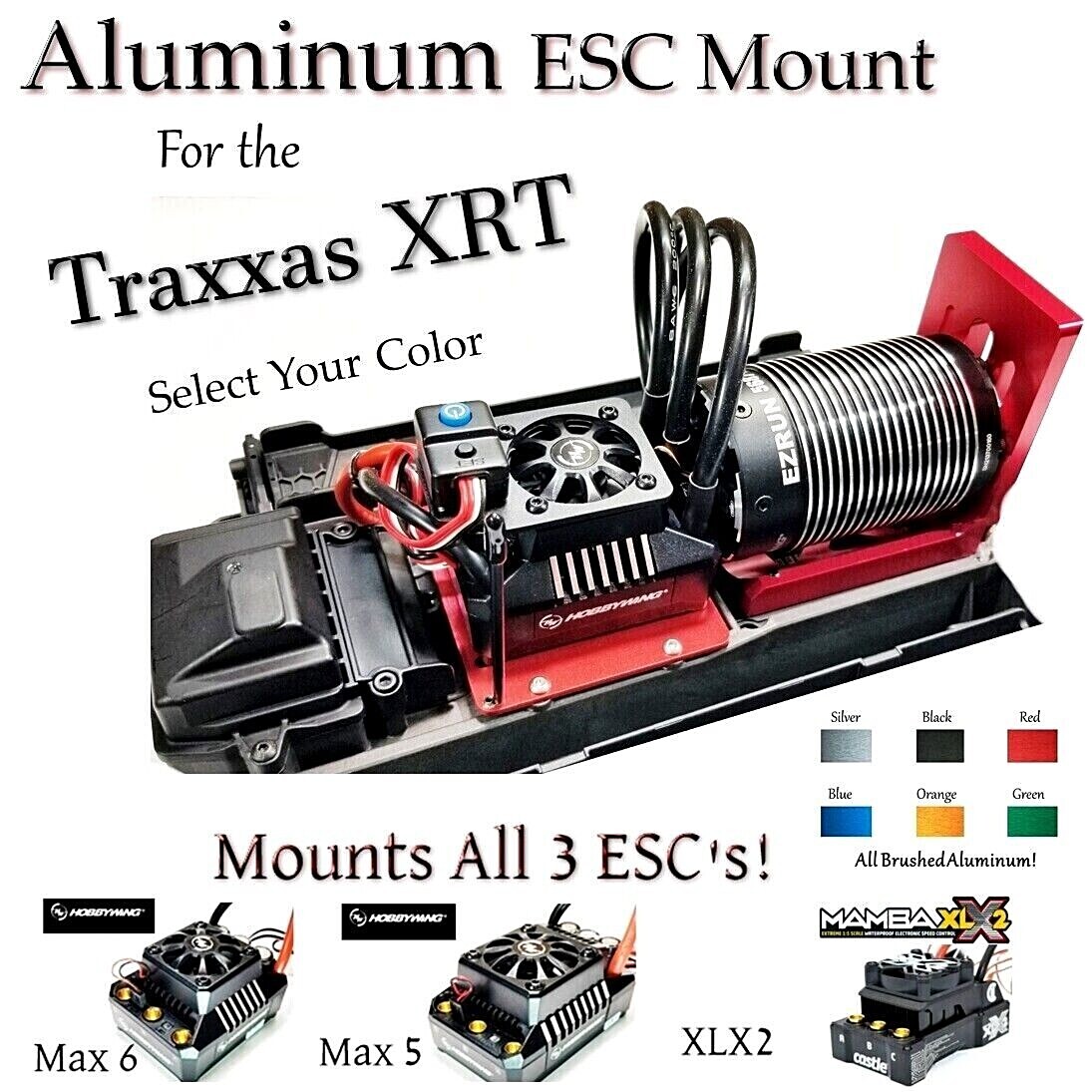 RCP-ESC Mount Aluminum All in One For Traxxas XRT Max 5 Max 6 XLX2 ...