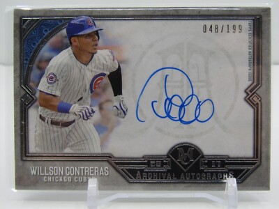 WILLSON CONTRERAS 2017 TOPPS MUSEUM ACHIVAL AUTOGRAPH AUTO #048/199 ...