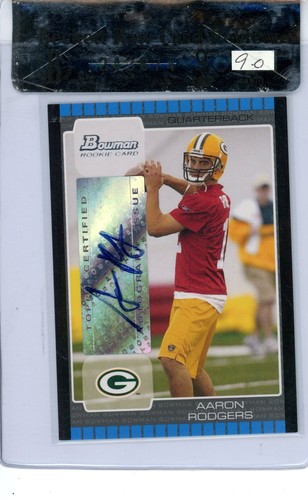 2005 Bowman #112 Aaron Rodgers Rookie Auto Beckett Raw Card Review 9 ...