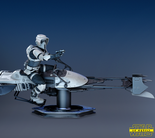 Stormtrooper Biker Figure (Large Bike and Base- Star Wars - by ...