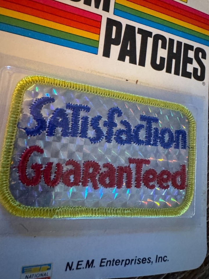 Vintage Prism Patch- "Satisfaction Guaranteed" Reflective Patch- Disco, 70s | eBay