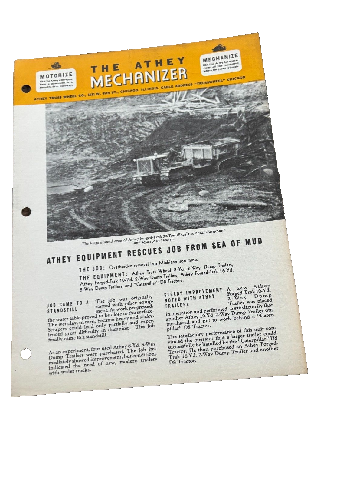Athey Mechanizer Athey Equipment Rescues Job From Sea of Mud Brochure ...