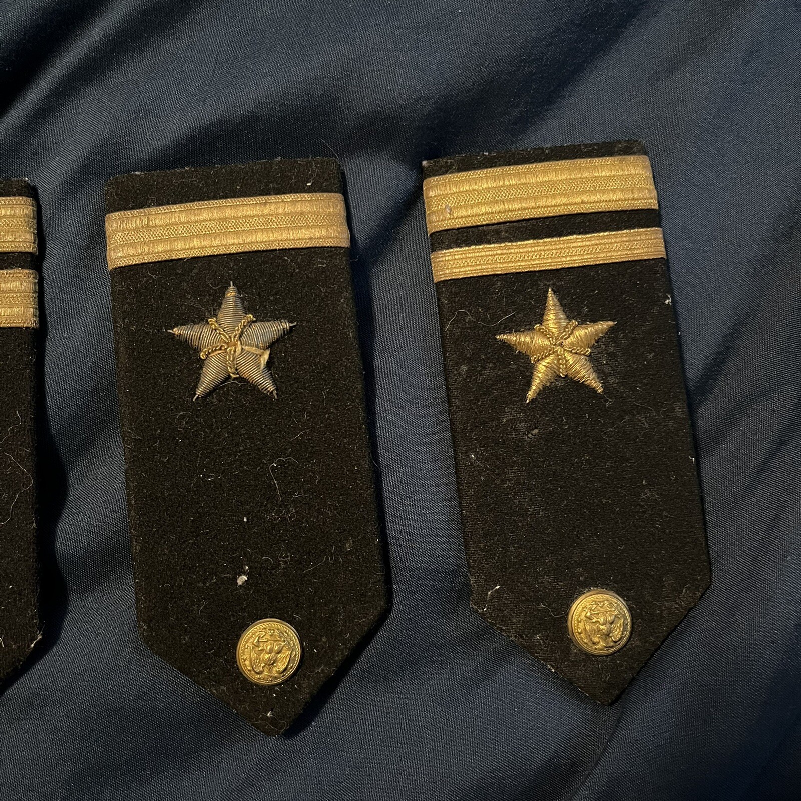 3 WW2 USN US Navy Ensign O-1 Lieutenant O-2 O-3 Shoulder Boards ...
