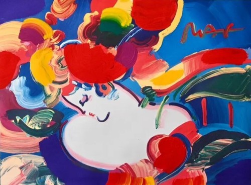 PETER MAX "FLOWER BLOSSOM LADY" MIXED MEDIA | eBay
