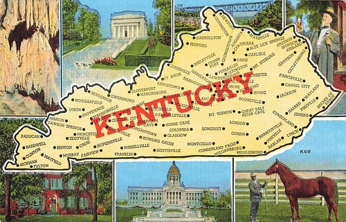 Postcard State Map Kentucky KY | eBay