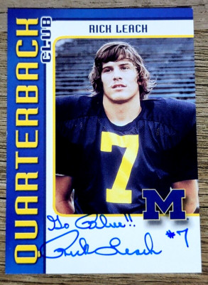 TK Legacy Michigan Wolverines Rick Leach QB Club Autograph Auto 224/500 ...