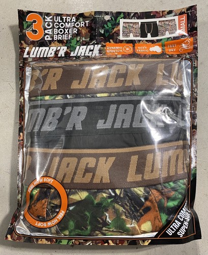 🩲3-Pack Lumb’r Jack Men’s Boxer Brief - Size Small - MSRP $28.00 | eBay