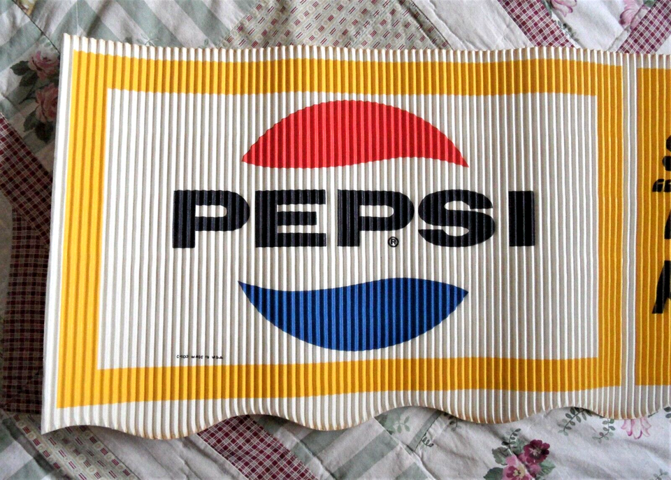 orig. 1950's **SAY PEPSI PLEASE** Pepsi-Cola Corrugated Cardboard SODA ...