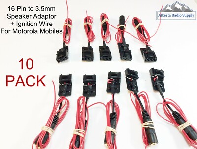 Motorola 16 Pin 3.5mm Speaker Adaptor+Ignition - 10 Pack -- M1225 CM300 ...