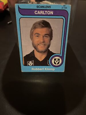 1SCANLENS 1980 VFL/AFL FOOTBALL CARD #92 Robert Klomp MINT (Carlton Blues) | eBay Australia