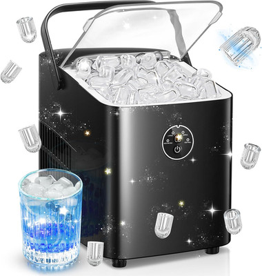 Electric Ice Cube Maker Machine w/handle Portable Automatic Countertop ...