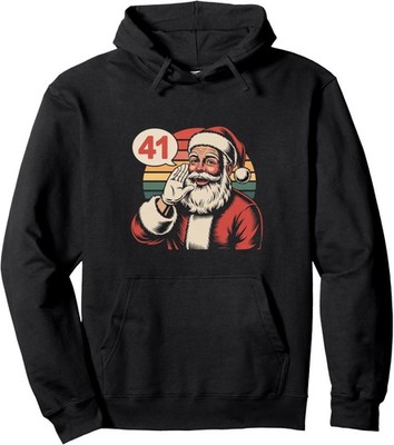 Funny Christmas 41 Meme Brainrot Santa Claus Vintage Unisex Hooded ...