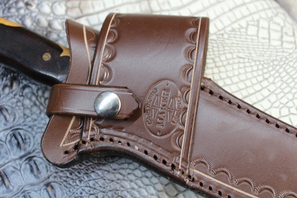 Custom leather knife sheath That fits a. BUCK 124 knife. Brown | eBay