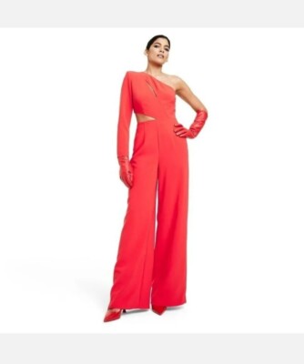 Sergio Hudson X Target Red One Shoulder Cutout Jumpsuit Size XXS NWOT ...