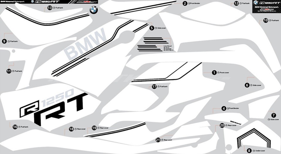 BMW R1250RT / R1200RT motorcycle stickers decals graphics set | eBay