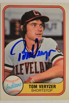 Tom Veryzer Cleveland Indians (d.2014) 1981 Fleer #390 Autographed ...