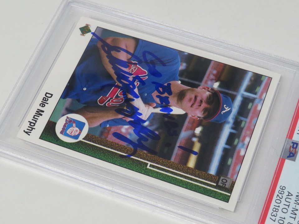 Dale Murphy BRAVES Signed 1989 Upper Deck Reverse Negative Card 357 PSA ...