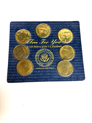 7pc 1997 Readers Digest History of the U.S. Presidents Solid Brass Coin ...