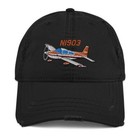 Airplane Embroidered Distressed Cap AIR7ILK97AA1- Personalized with ...