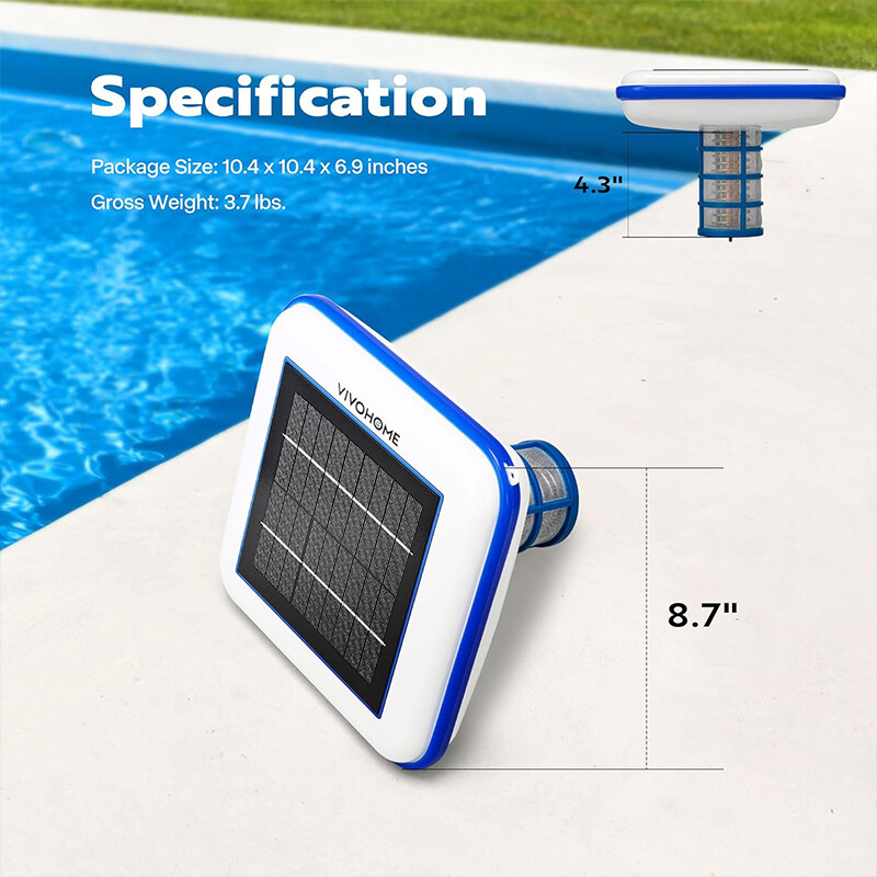 Solar powered Pool Ionizer Algae Killer Reduces Chlorine Covers Up to ...