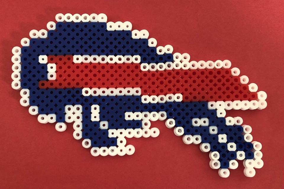 Buffalo Bills Perler Bead Pixel Art Handmade Crafted Fused NFL Football ...
