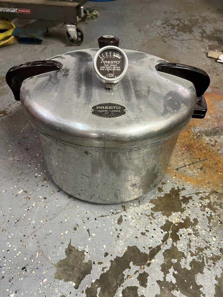 Vintage Presto 7-B Aluminum Pressure Cooker Canner 16 Quart + Rack ...