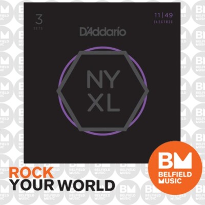 3 Pack of D'Addario NYXL1149 Electric Guitar Strings Nickel Wound 11-49 ...