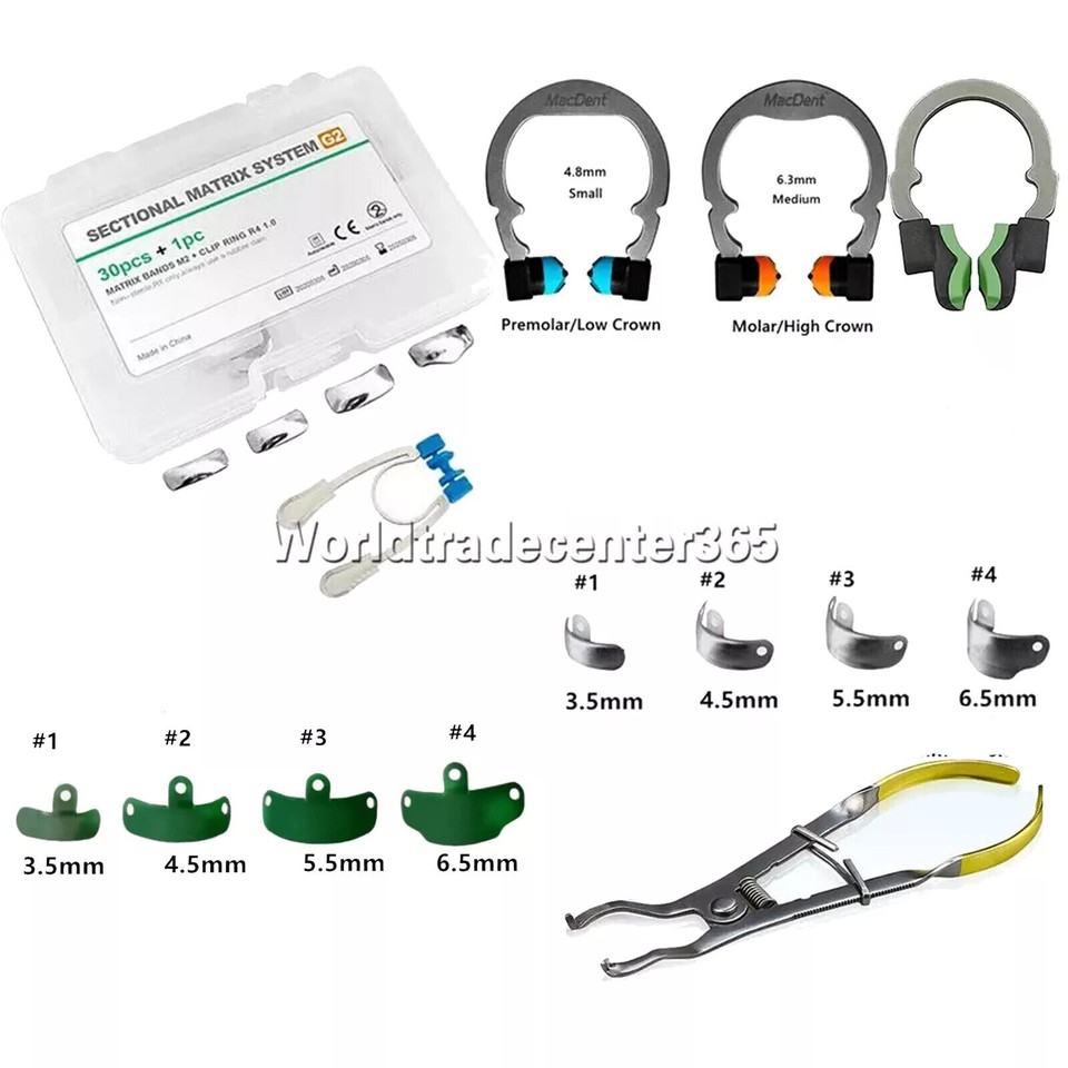 Dental Matrix Bands Ring Sectional Matrice Clamp Fit Garrison Palodent ...