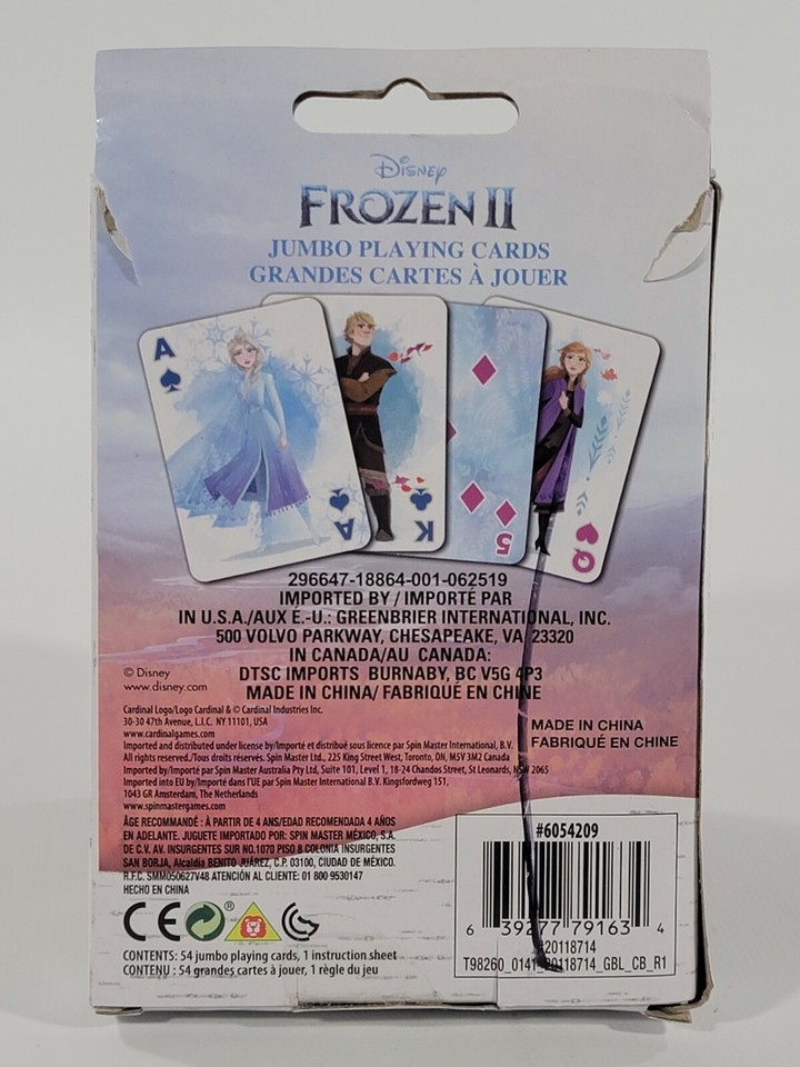 Frozen 2 Movie Jumbo Deck Playing Cards Disney Elsa Anna Olaf 2019 ...
