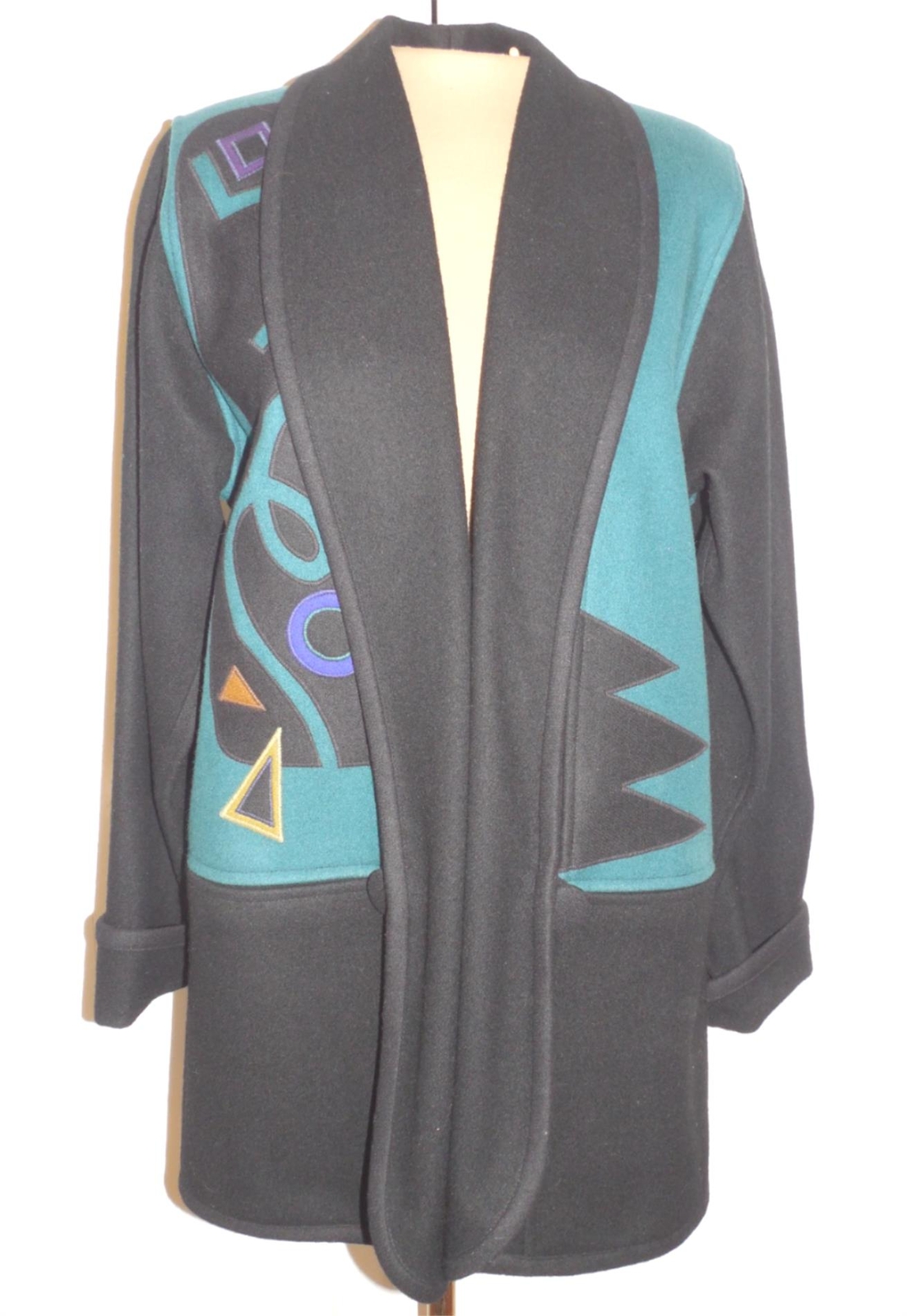Vintage BEPPA Wool Geometric Art To Wear Jacket - S - Gem