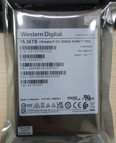 WD Ultrastar SN650 15.36TB SSD U.3 PCIe NVMe Solid State Drive ...
