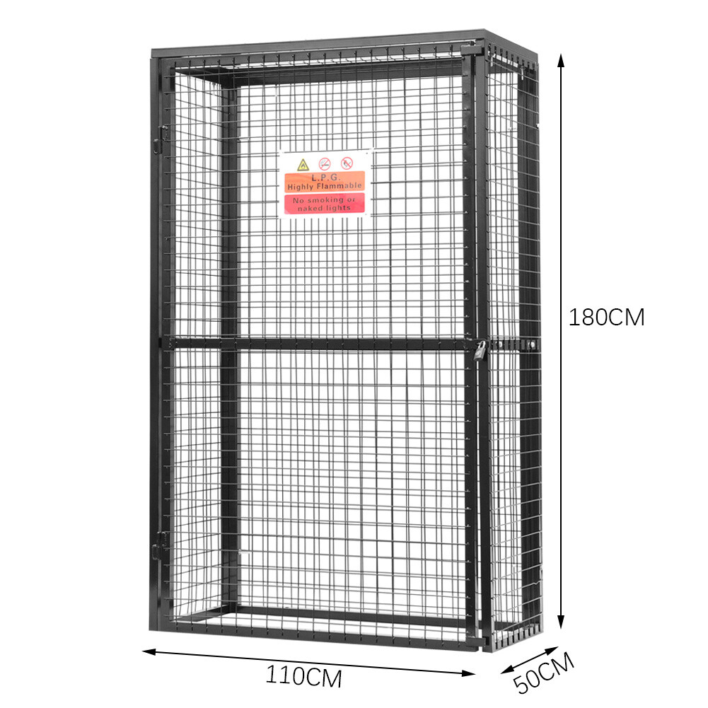 Galvanised Steel Gas Bottle Cage Cylinder Storage Security Lockable ...