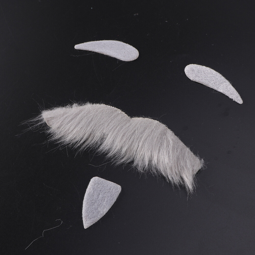 Goatee Mustache Halloween Fake Eyebrows Beard Kit Grey | eBay