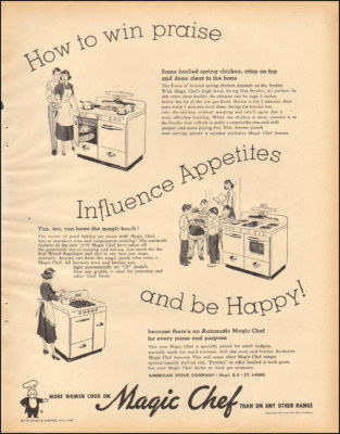 1949 Vintage ad for Magic Chef American Stove Comp.`retro appliance ...