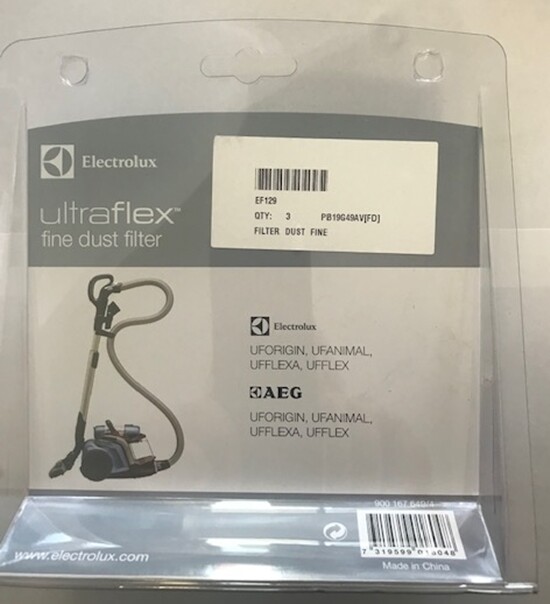 Genuine Electrolux EF129 Inlet Filter ZUF4301OR ZUF4303PET Ultraflex ...