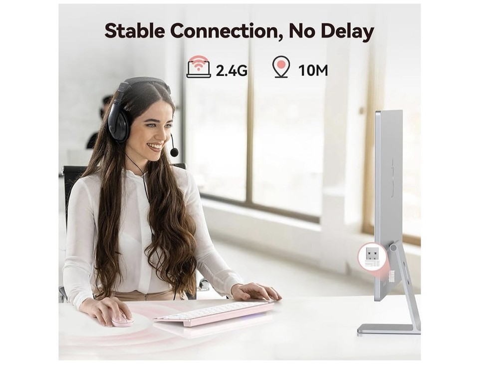 TECKNET Silent Wireless Mouse 2.4G USB Receiver 5 DPI Laptop PC Mac ...