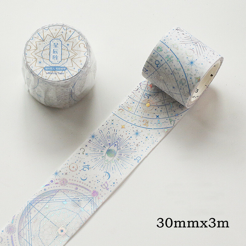 Retro Star Moon Holographic Adhesive Washi Tape Journal Scrapbooking ...