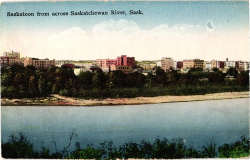 Saskatoon from across Saskatchewan River Sask. Canada Postcard 1910s | eBay