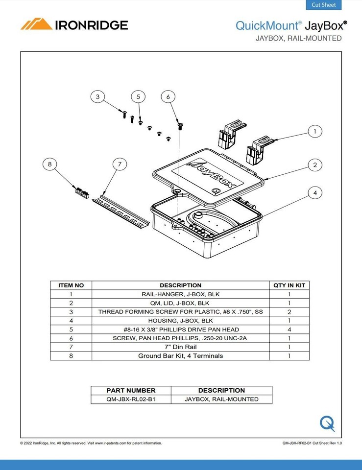 IronRidge QM-JBX-RL02-B1 JayBox Rail-Mounted Junction Box | eBay