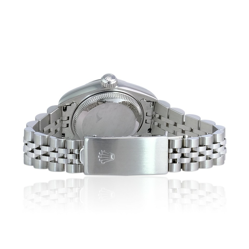 ROLEX DATEJUST 69174 LADIES WATCH SALMON DIAMOND DIAL 18 KW GOLD ...