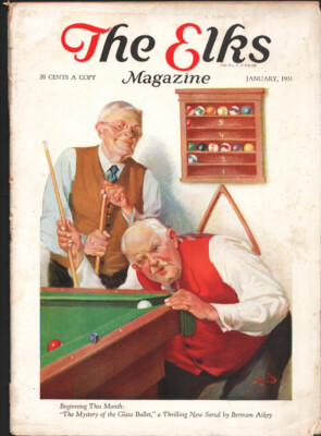 MAG: Elks Magazine 1/1931-Sam Brown pool table cover art- Jerome Rozen ...