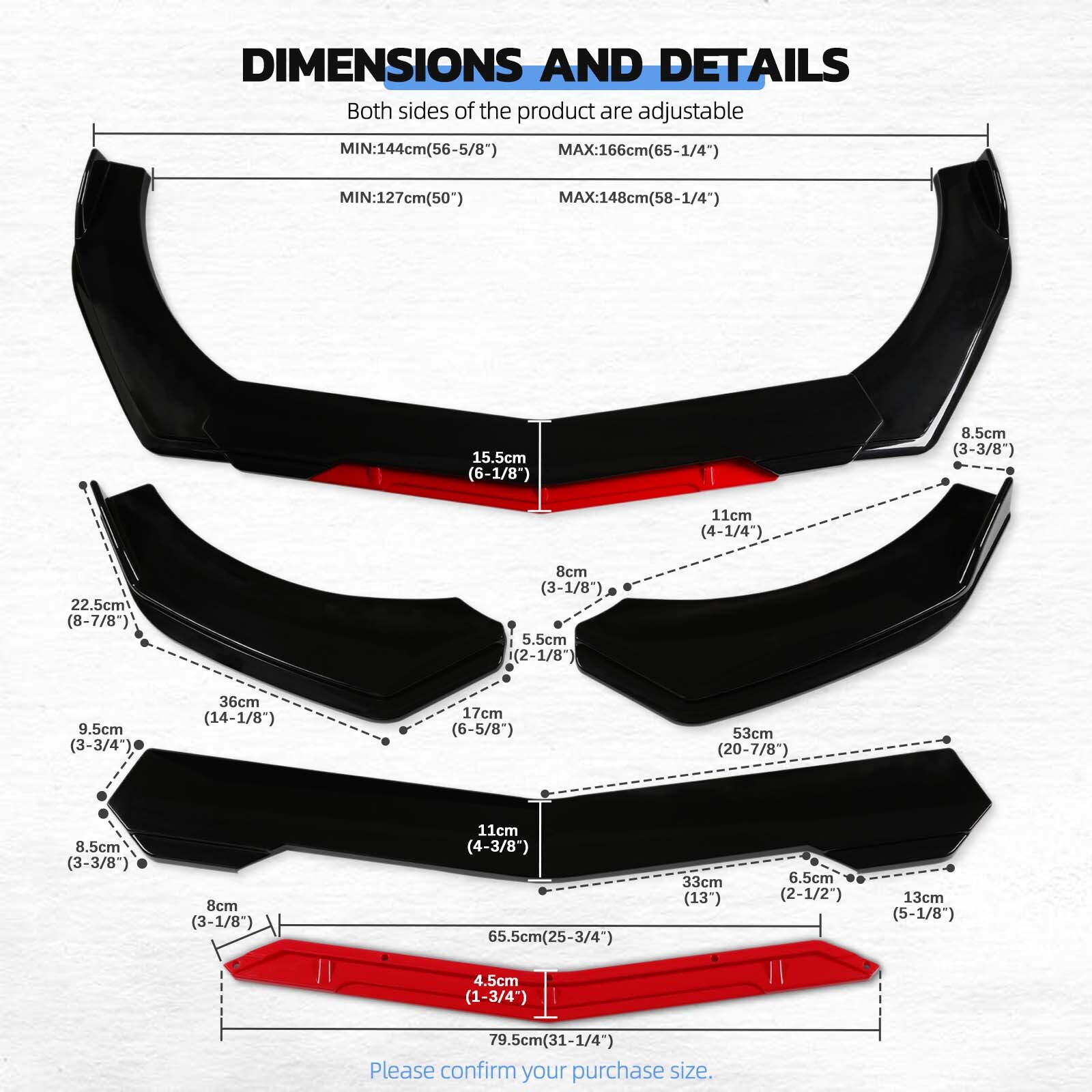 For Infiniti FX35 FX45 Q60 Q50 Gloss Front Bumper Lip Splitter Spoiler ...