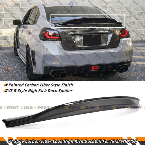 V3 CARBON FIBER STYLE DUCKBILL HIGHKICK TRUNK SPOILER FOR 2015-21 ...