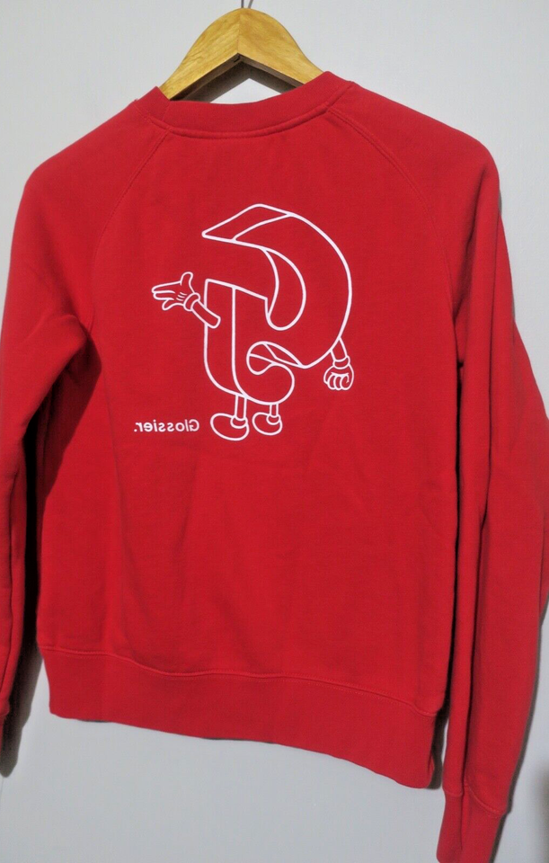 GLOSSIER Red G Pal Graphic Limited Edition Cozy Crewneck Pullover ...
