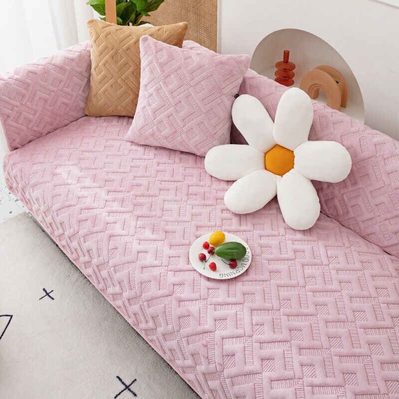 Quilted Non Slip Sofa Cover Thickened Cotton Couch Mat | eBay